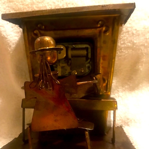 Other | Vintage Copper Man Playing Piano Music Box Works Great | Poshmark